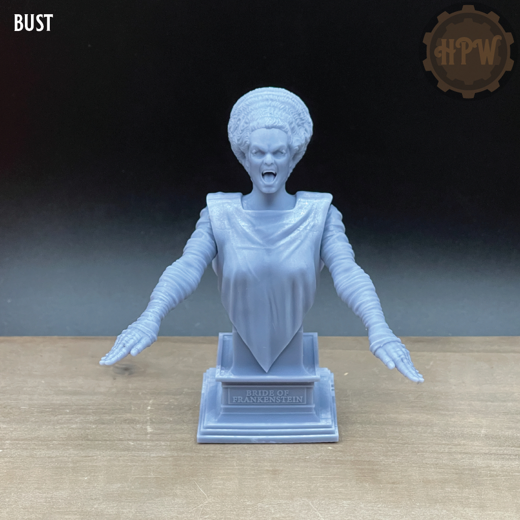 3D Printable bride of Frankenstein + bust by Heroes and Beasts