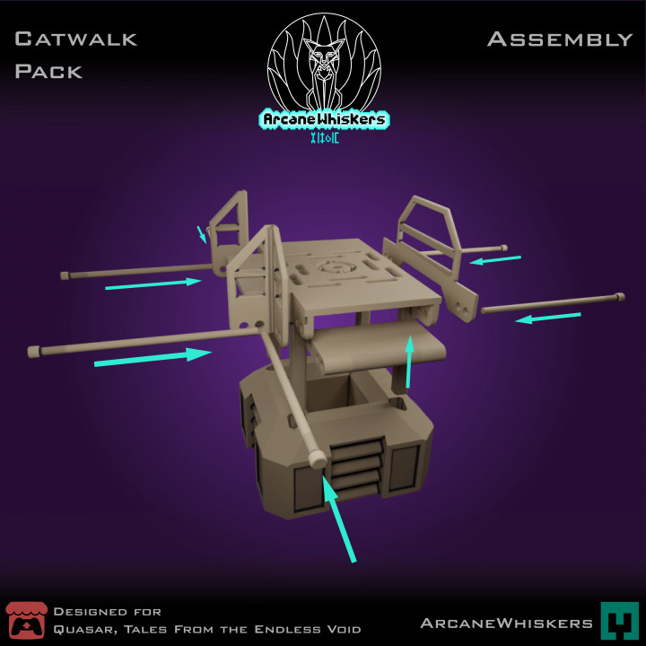 3D Printable Modular Catwalk pack by Arcane Whiskers