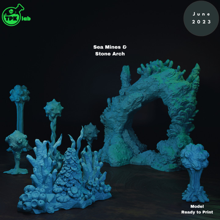 3D Printable Sea Mines and Stone Arch by TPK Lab