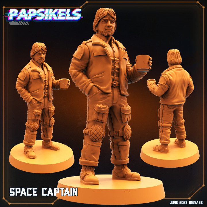 3D Printable SPACE CAPTAIN by PAPSIKELS MINIATURES