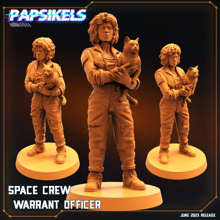 3D Printable SPACE CREW WARRANT OFFICER by PAPSIKELS MINIATURES