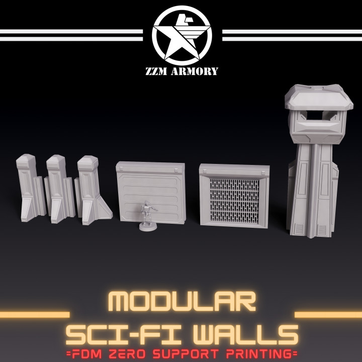 3D Printable MODULAR SCI-FI WALLS by ZZM ARMORY