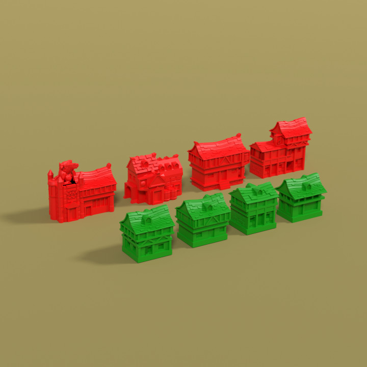 3D Printable Medieval Houses and Hotels by Andy at MeepleForge