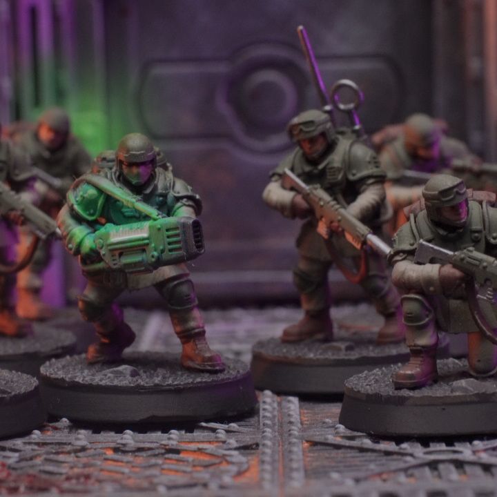 3D Print of Shock Troops – Squad of the Imperial Force by NatesMiniatures