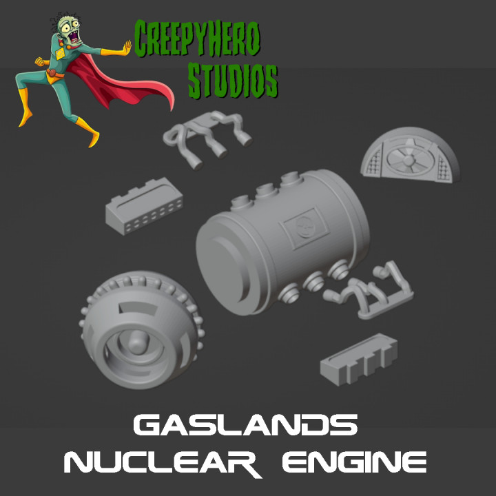 3D Printable Gaslands Experimental Nuclear Engine Set by Michael Crossman