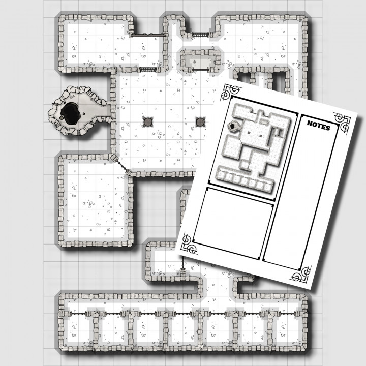 3D Printable Chamber of Silence 16" x 21" - Session Dungeon Map by ...
