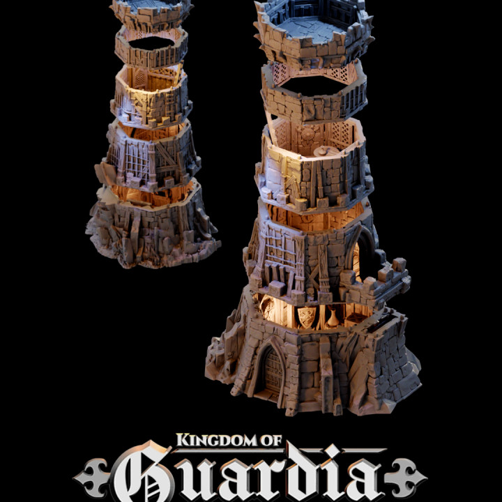 3D Printable Tower - Kingdom of Guardia: The Outpost Tower by Dalla Croce Studios