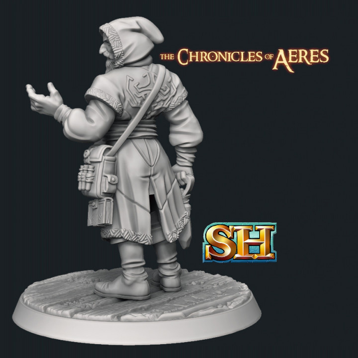 3D Printable Male Human Sorcerer Miniature by Stonehaven Miniatures
