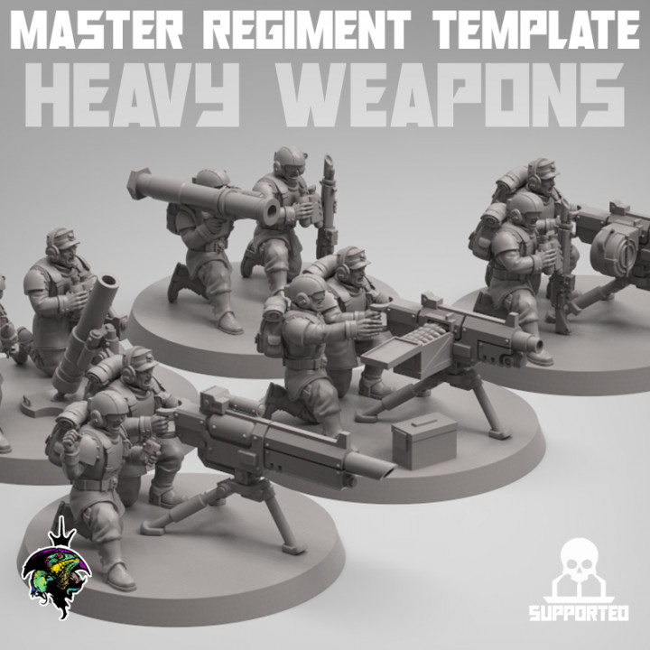 3D Printable Master Regiment Template Heavy Weapons Set by Reptilian ...