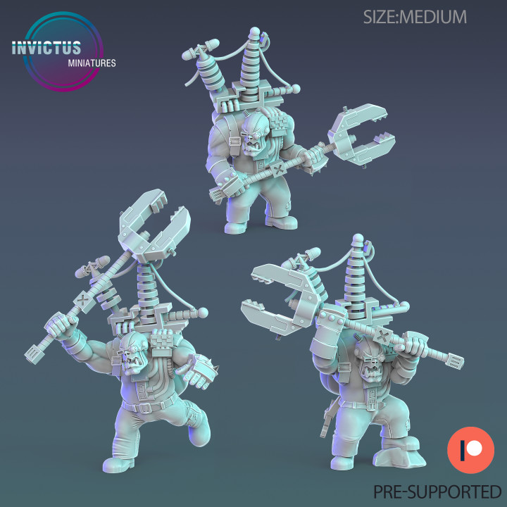 3D Printable Orc Mechanic Set / Warship Worker / Female Space Warrior ...