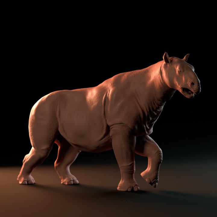 3D Printable Paraceratherium prehistoric rhinoceros 1-35 and 1-72 scale ...