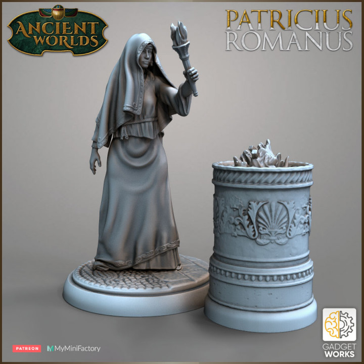 3D Printable Roman Vestal Priestess with Eternal Flame - Patricius ...