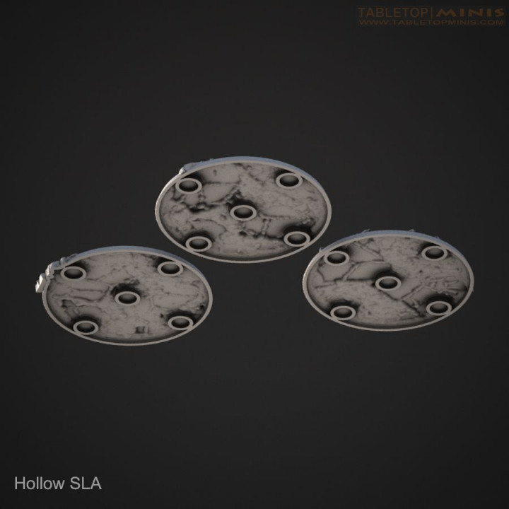 3D Printable Cracked Earth 100mm Bases by TableTopMinis