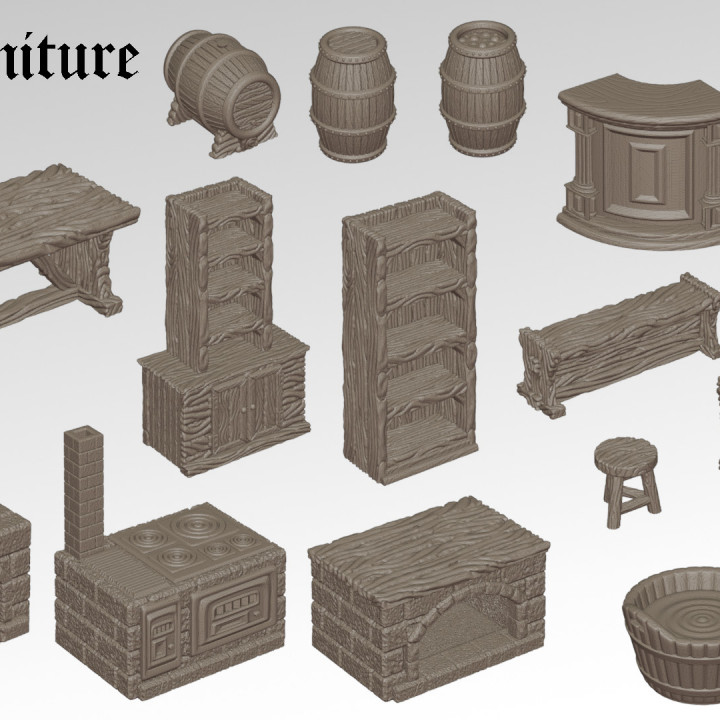 3D Printable [Commercial License] Bar Furniture STL by Dani Amengual