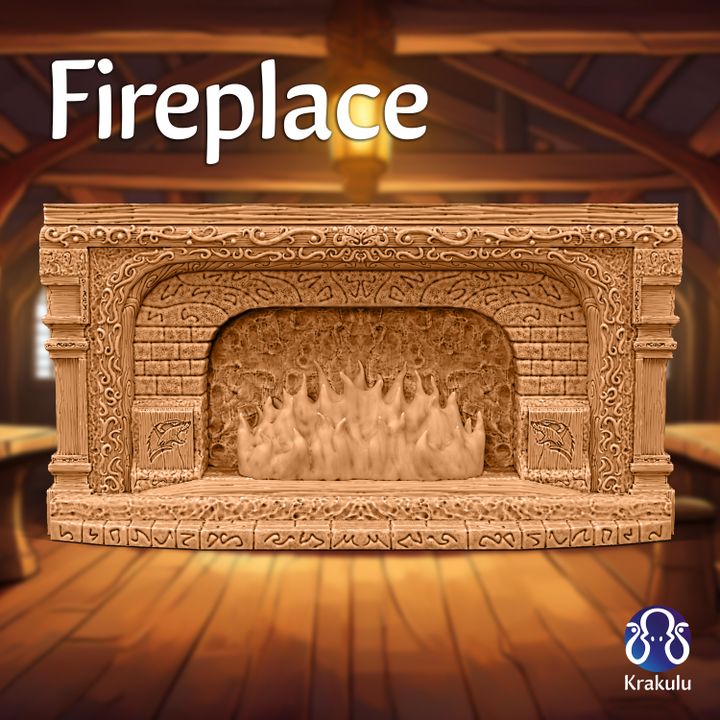 3D Printable Fireplace by Krakulu