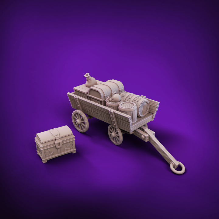3D Printable Ox and Cart by The Forge of Many Things