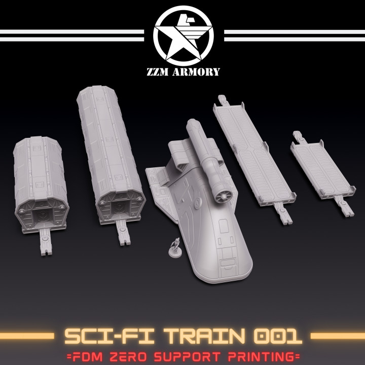 3D Printable SCI-FI TRAIN 001 by ZZM ARMORY