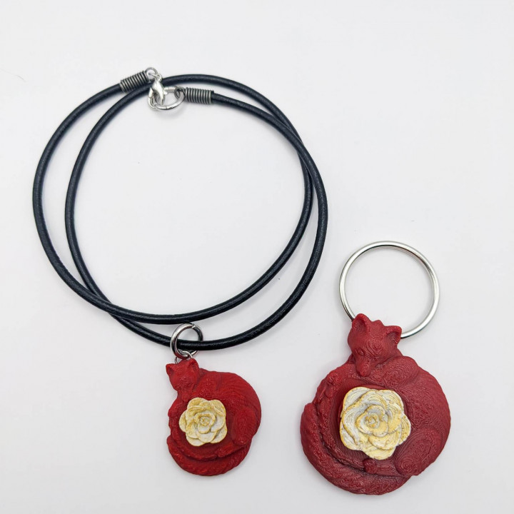 3D Printable Fox Fidget Spinner Keychain by Kirsten M