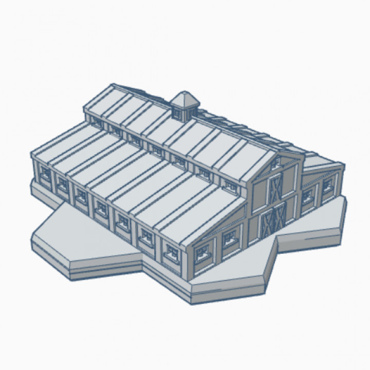 3D Printable Stable with Hex Base MHB026 by Wargame Forge