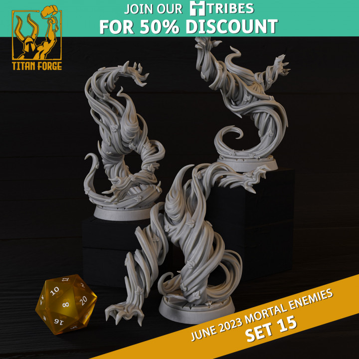 3D Printable Air Elementals - RPG Monster DnD 5e - Mortal Enemies Set ...