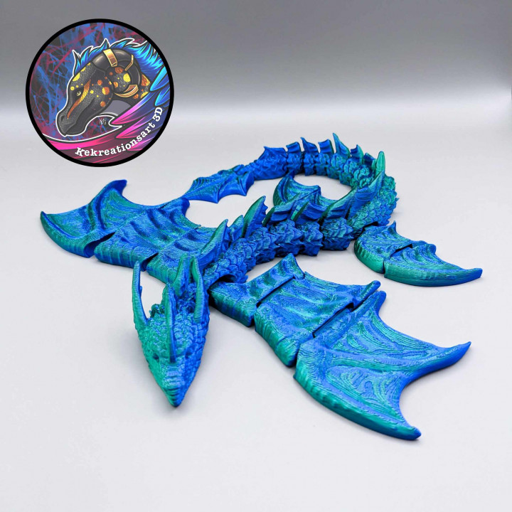 3D Printable Flexi Sea Dragon, Articulated Dragon by Kirsten M