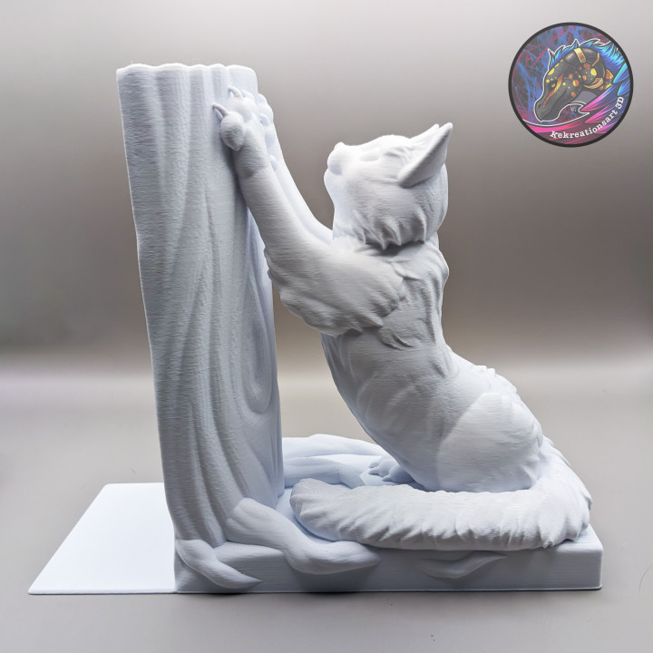 3D Printable Cat Bookend, Shelf Decor by Kirsten M