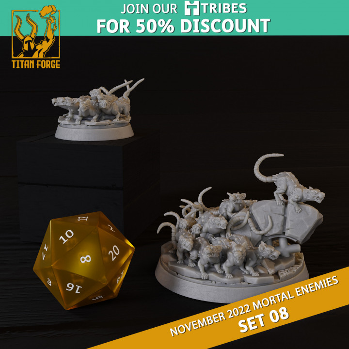 3D Printable Rat Swarms - RPG Monster DnD 5e - Mortal Enemies Set 08 by ...