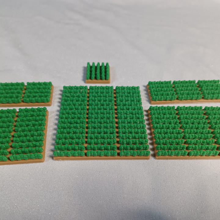 3D Printable Farm Field Crop Rows by Wargame Forge