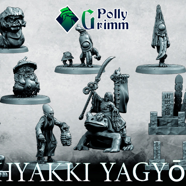 3D Printable Night Parade of One Hundred Demons. Japanese folklore set. Tabletop miniature ...