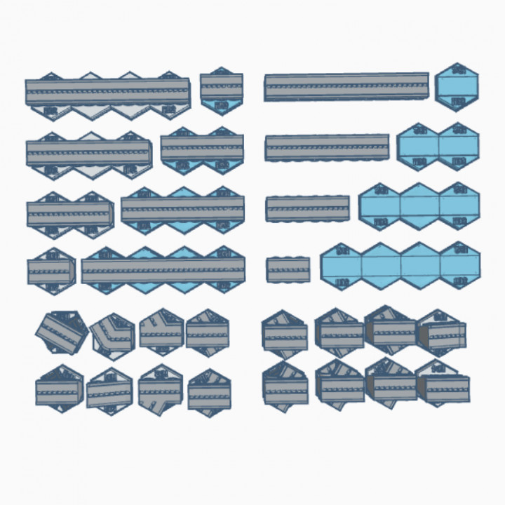 3D Printable Raised Roads & Overpass Set Hex Map Scale by Wargame Forge