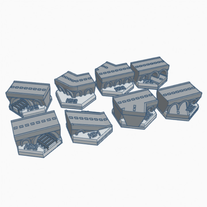 3D Printable Raised Roads & Overpass Set Hex Map Scale by Wargame Forge