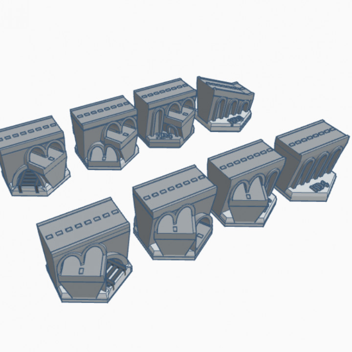 3D Printable Raised Roads & Overpass Set Hex Map Scale by Wargame Forge
