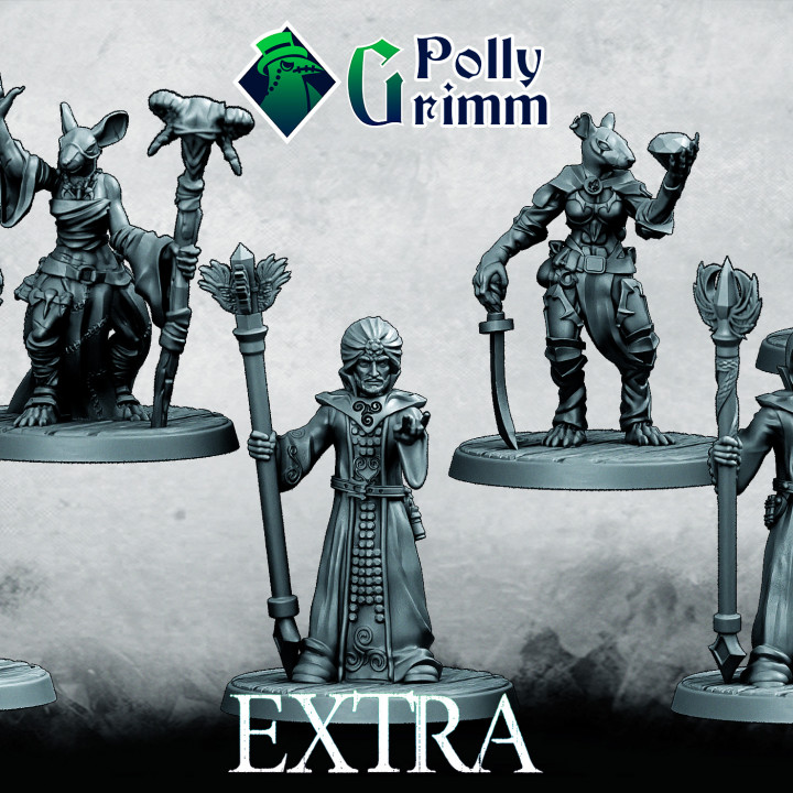 3D Printable Fantasy miniatures for tabletop games. Ratfolk Scaven ...