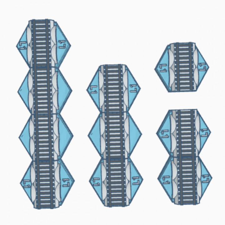 3D Printable Railroad Set Hex Map Scale by Wargame Forge