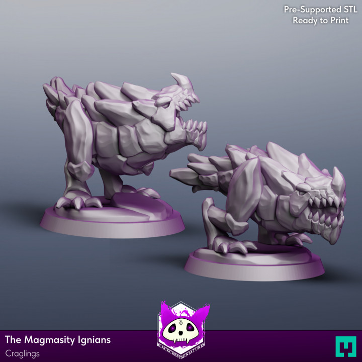 3D Printable The Magmasity Ignians - Craglings by Blackcrest Miniatures