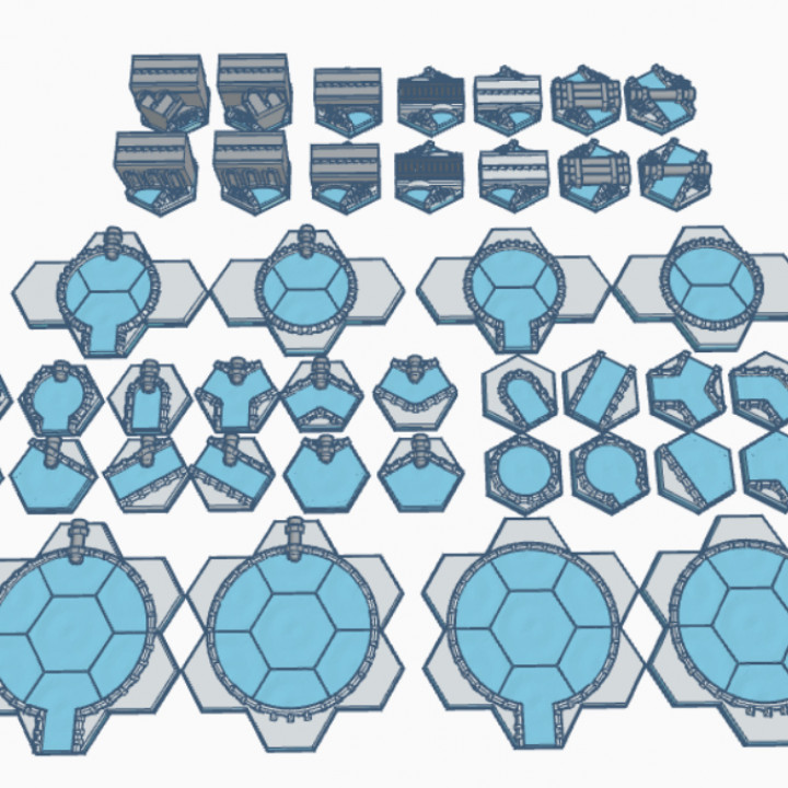 3D Printable Canals, Levees, & Reservoirs Terrain Tile Set by Wargame Forge