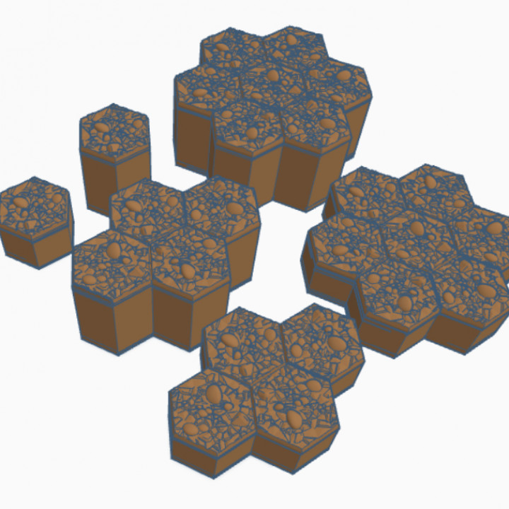 3D Printable Rough Hills True Scale Set by Wargame Forge