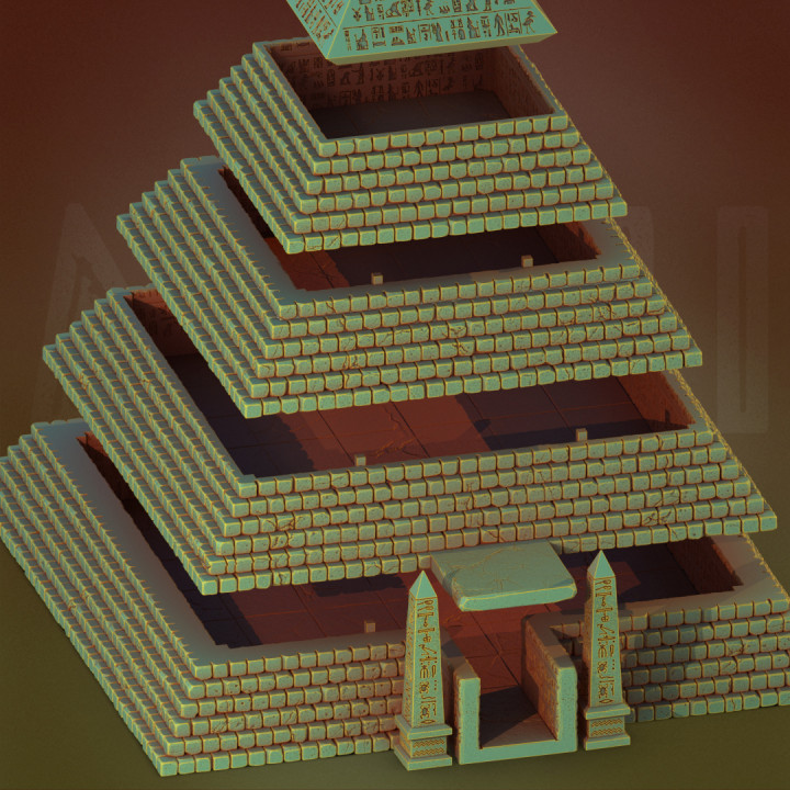 3D Printable Ancient Egyptian Pyramid | A Mini 3D World by Unchained Games