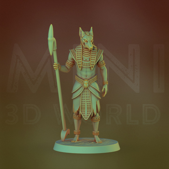 3D Printable Ancient Egyptian Anubis | A Mini 3D World by Unchained Games