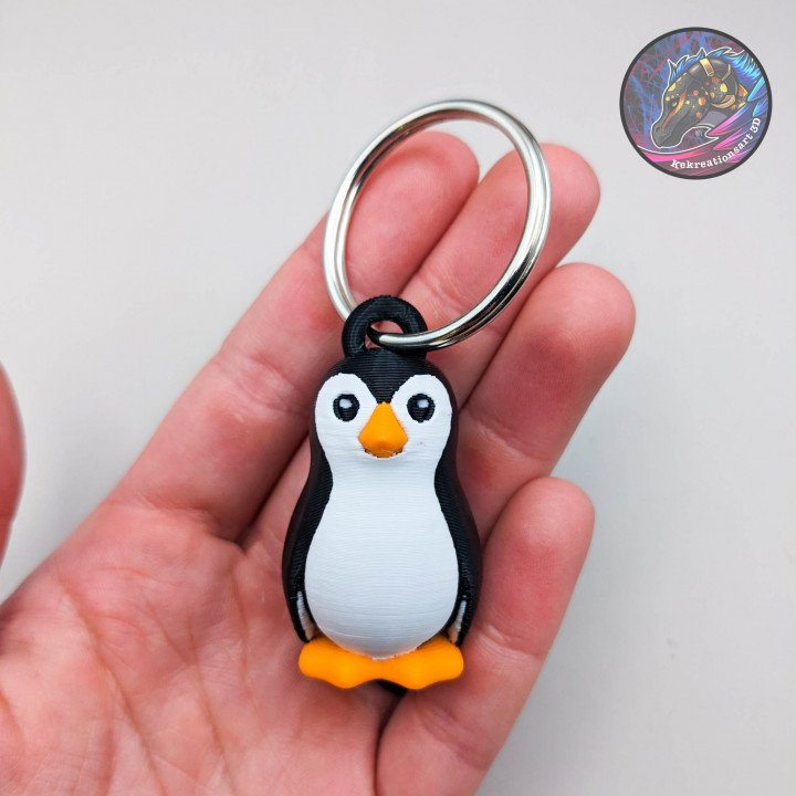 3D Printable Penguin Keychain by Kirsten M