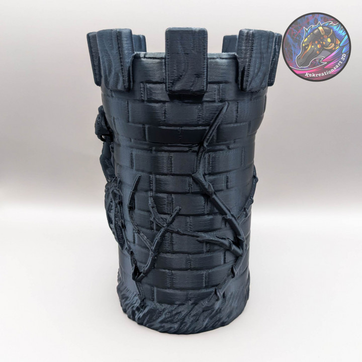 3D Printable Dragon Castle Dice Tower by Kirsten M
