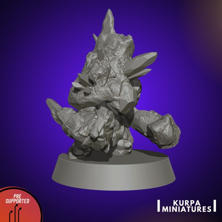3D Printable Earth Elemental by Kurpa Miniatures