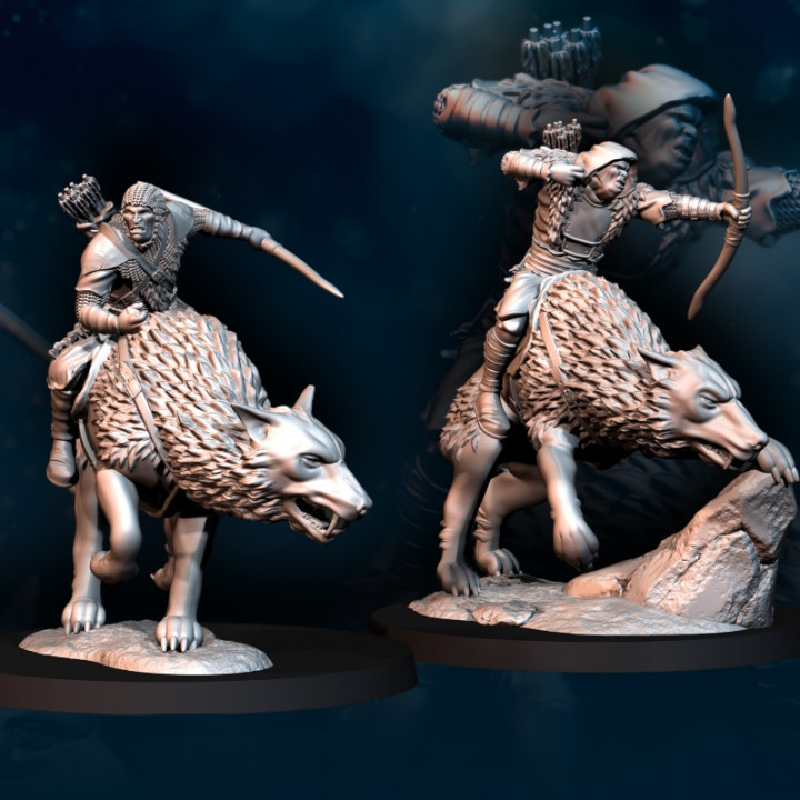 3D Printable 6x Wolf Rider | Regular Orc | Fantasy by Davale Games