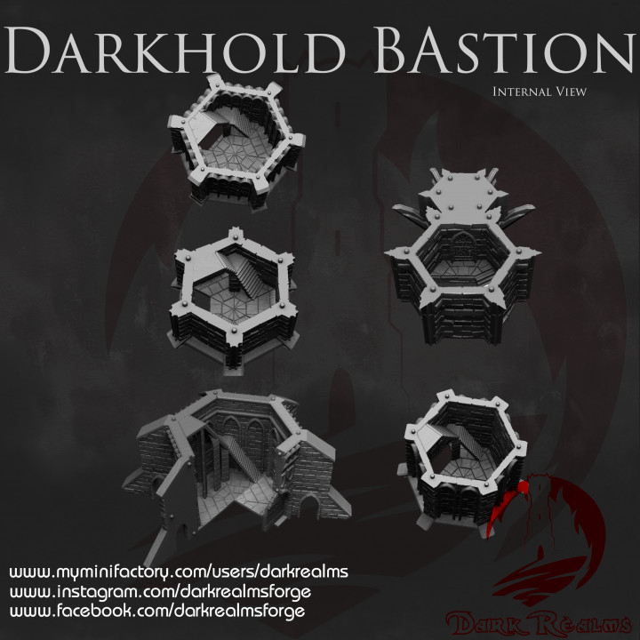 3D Printable Dark Realms - Darkhold Bastion - Citadel by Dark Realms Forge