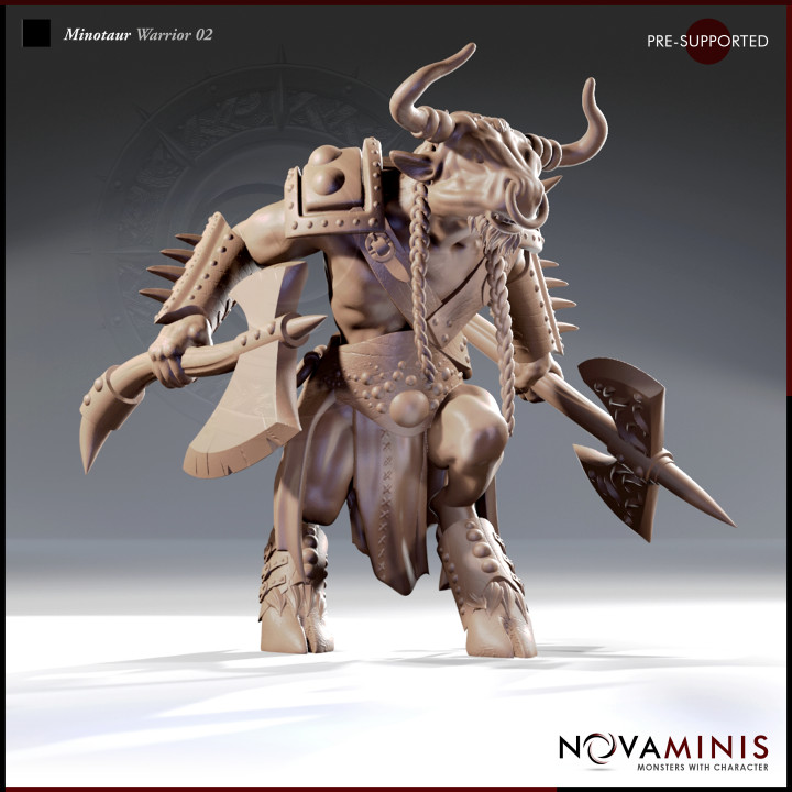 3D Printable Minotaur Warrior 02 by NovaMinis