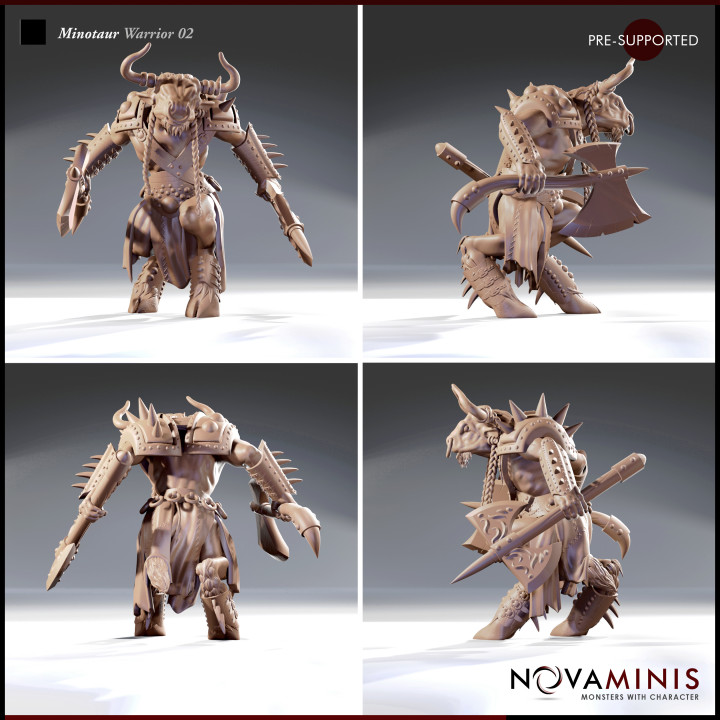 3D Printable Minotaur Warrior 02 by NovaMinis