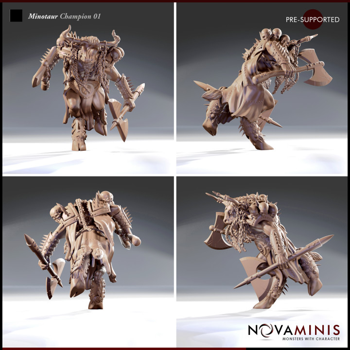 3D Printable Minotaur Champion 01 by NovaMinis