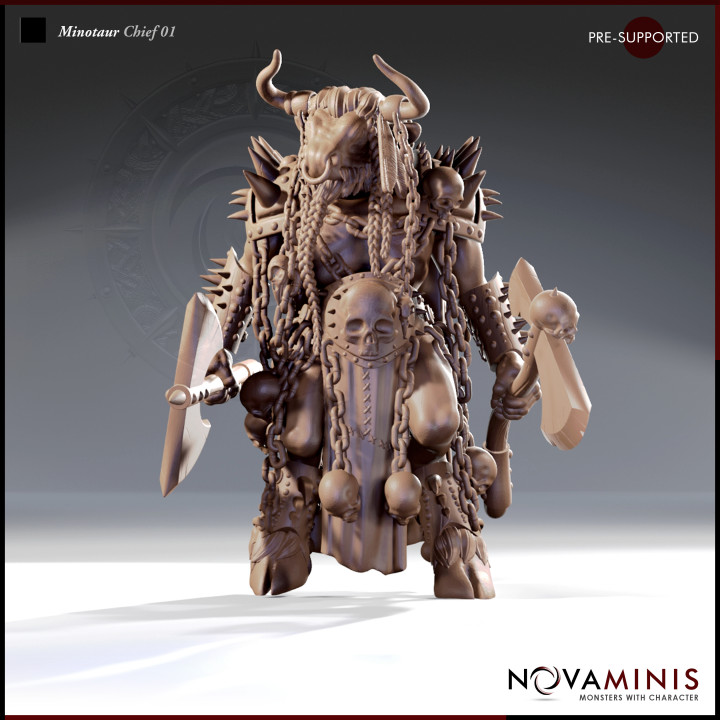 3D Printable The Great Wilderness: Minotaur Tribe [Pack] by NovaMinis