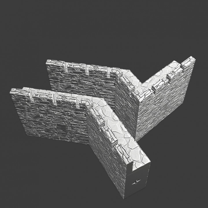 3D Printable Modular castle system - Bend wall sections by Northern ...