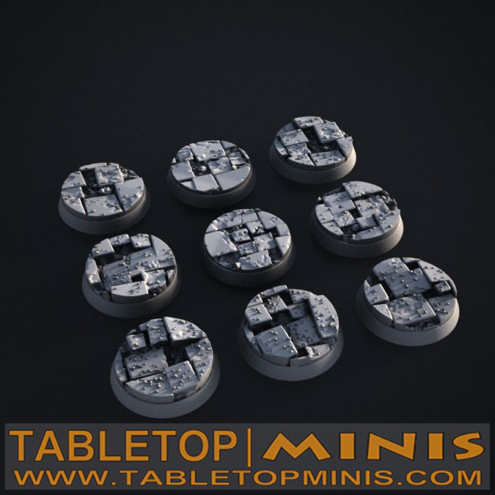 3D Printable Broken Tiles 28mm Bases by TableTopMinis